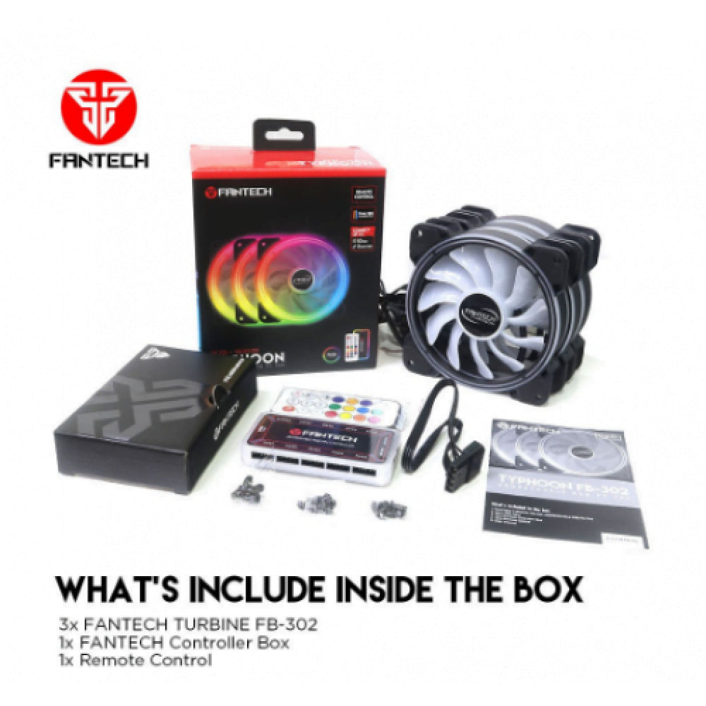 Fantech FB302 Turbine 120mm Three Fan Pack Case Fan