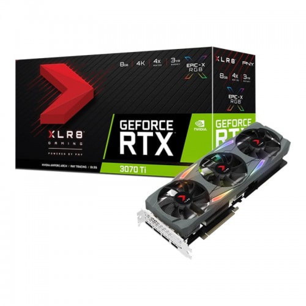 PNY GeForce RTX 3070 Ti 8GB XLR8 Gaming UPRISING EPIC-X RGB Triple Fan ...