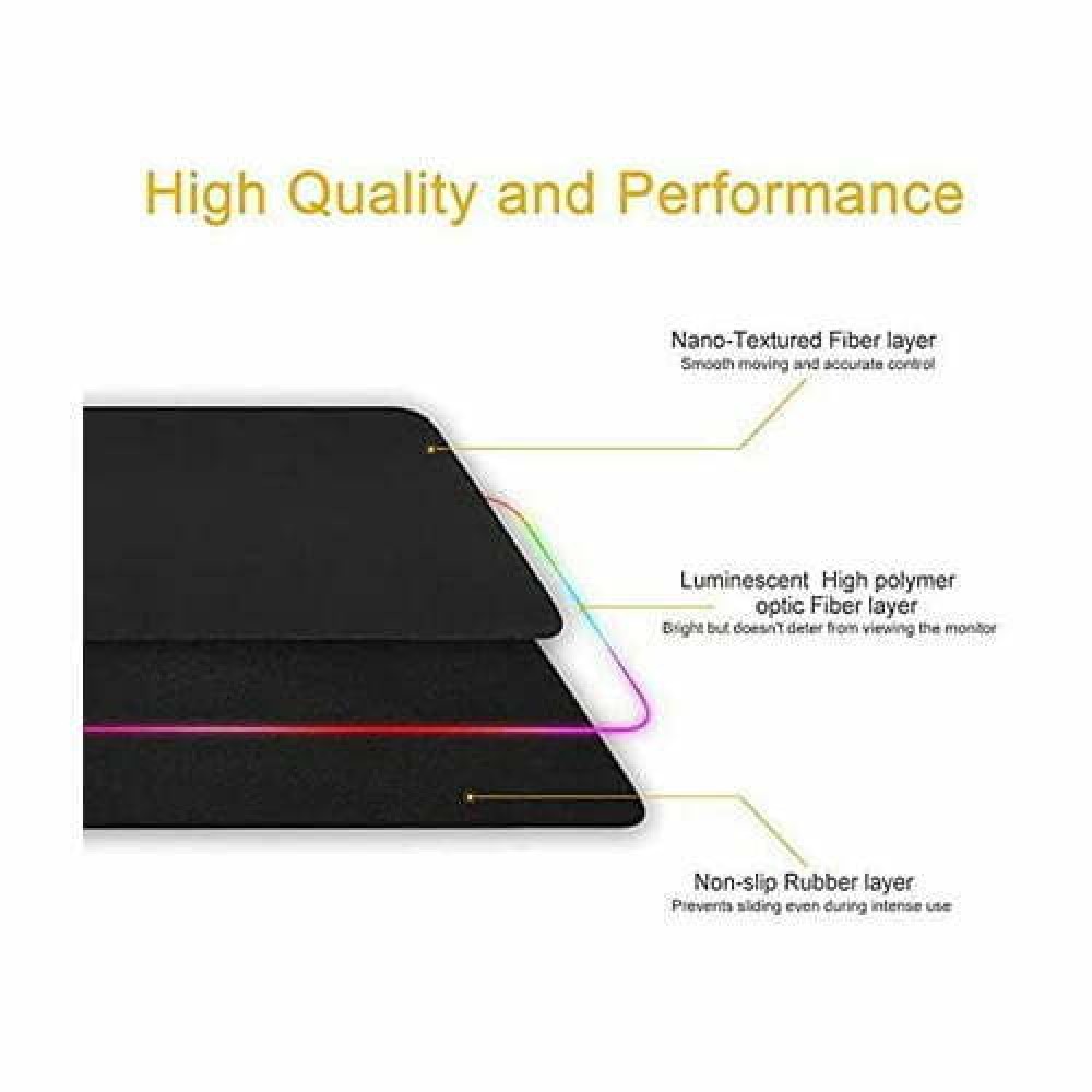 GMS-WT-5 RGB Colorful LED Light Soft Large Gaming Mouse Pad
