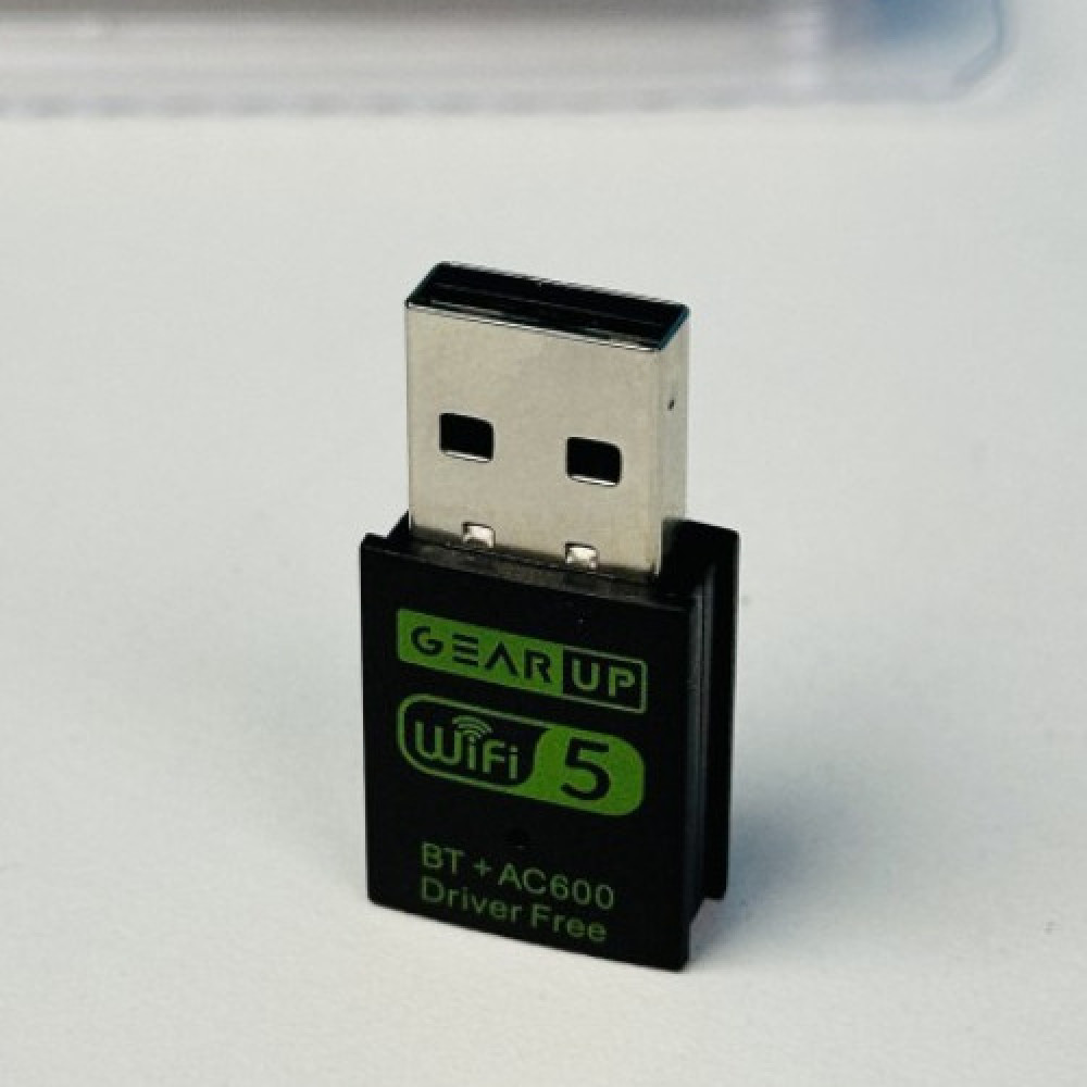 GearUP 600Mbps Dual-Band WiFi + Bluetooth Adapter | USB Network & BT Dongle