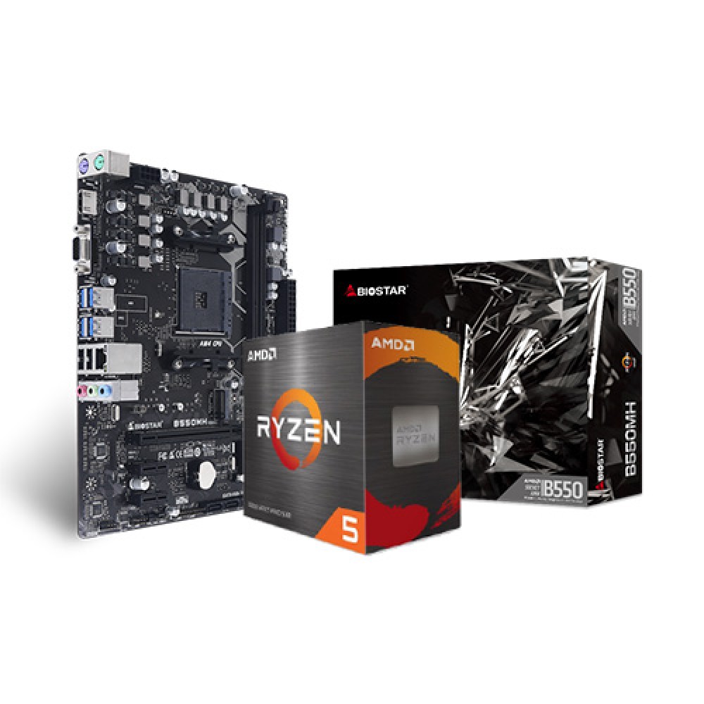 Biostar B550MH Racing Motherboard And AMD RYZEN 5 5600G PROCESSOR Combo ...