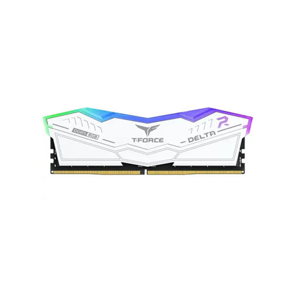 TEAM T-FORCE DELTA RGB White 32GB (16GBx2) 7600MHz DDR5 Gaming RAM ...