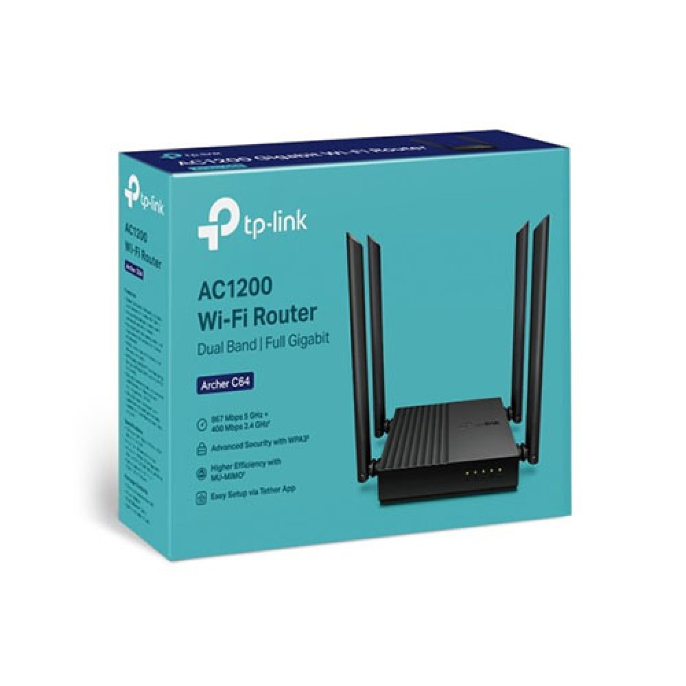 TP-Link Archer C64 AC1200 1200mbps Gigabit WiFi Router price in bd